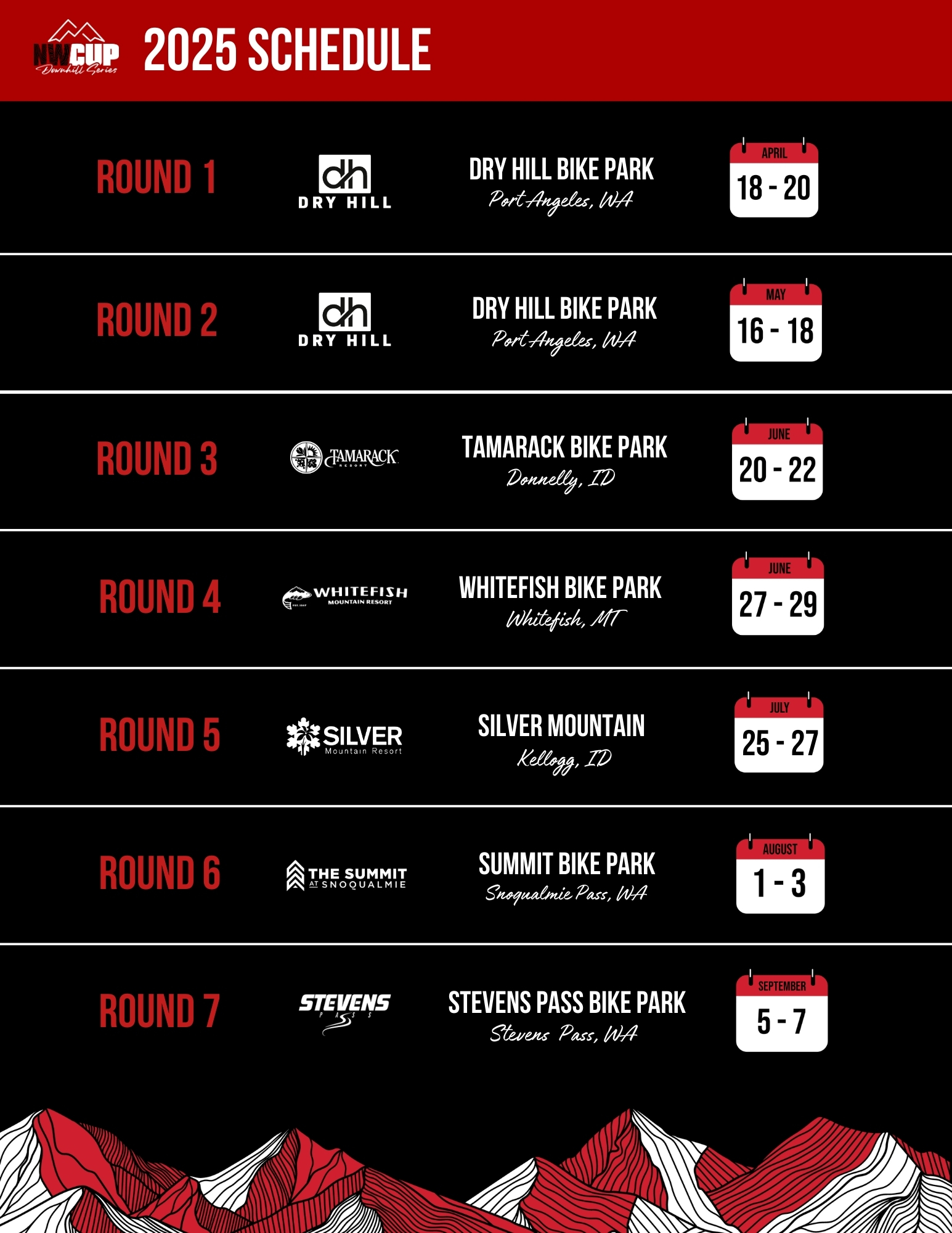 2025 NW Cup Race Schedule - Mountain Bike Blog Post - Vital MTB