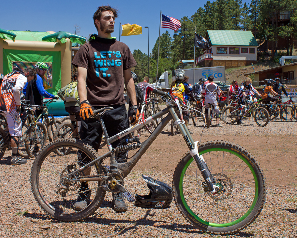 Hank Matheson with his Handmade DH Bike at Angel Fire ProGRT ...