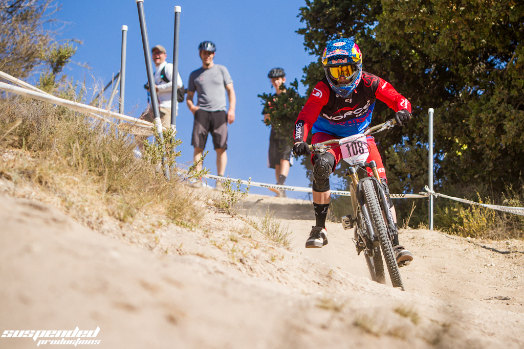 2013 Sea Otter Classic Women's DH Champ, Jill Kintner - suspended ...