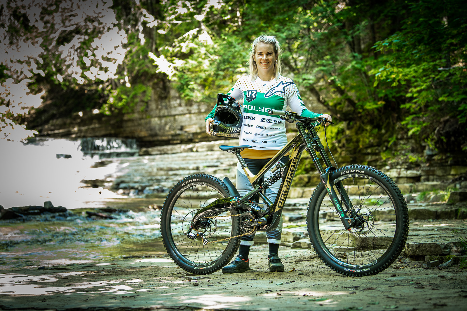 Tracey Hannah with her World Champs Polygon DH Race Bike - Tracey and ...