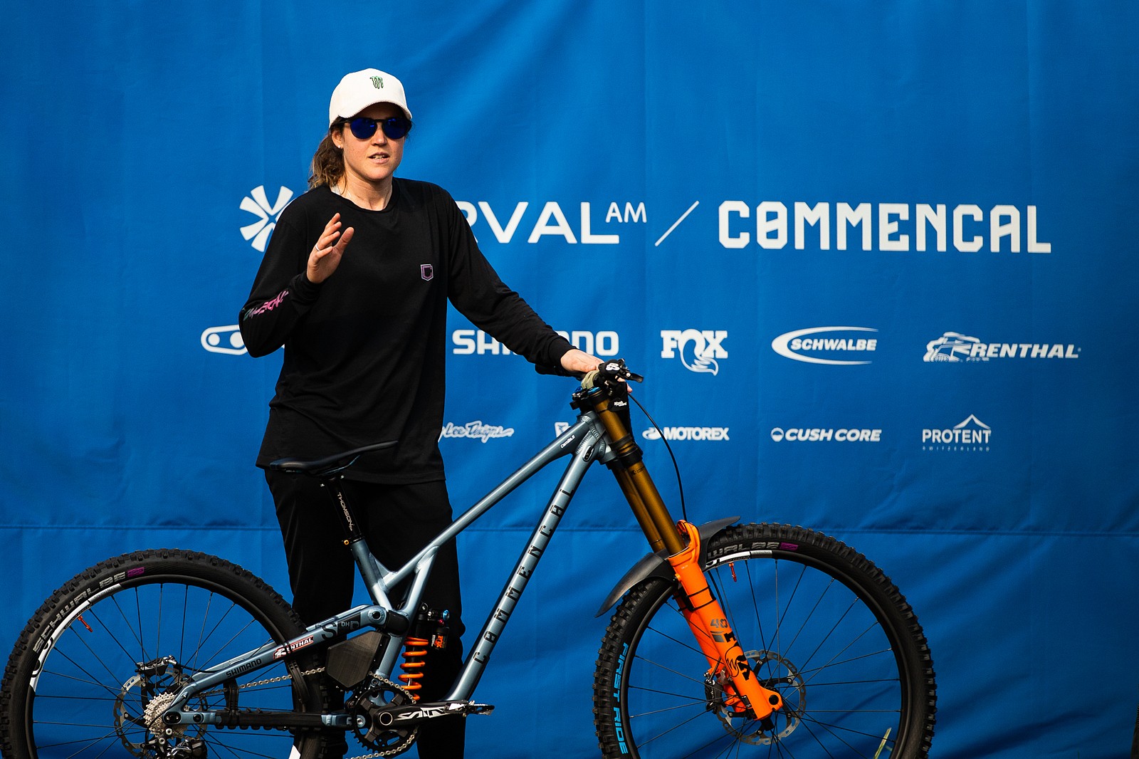 Camille Balanche with Her Commencal - PIT BITS 4 - Lourdes World Cup Downhill - Mountain Biking ...