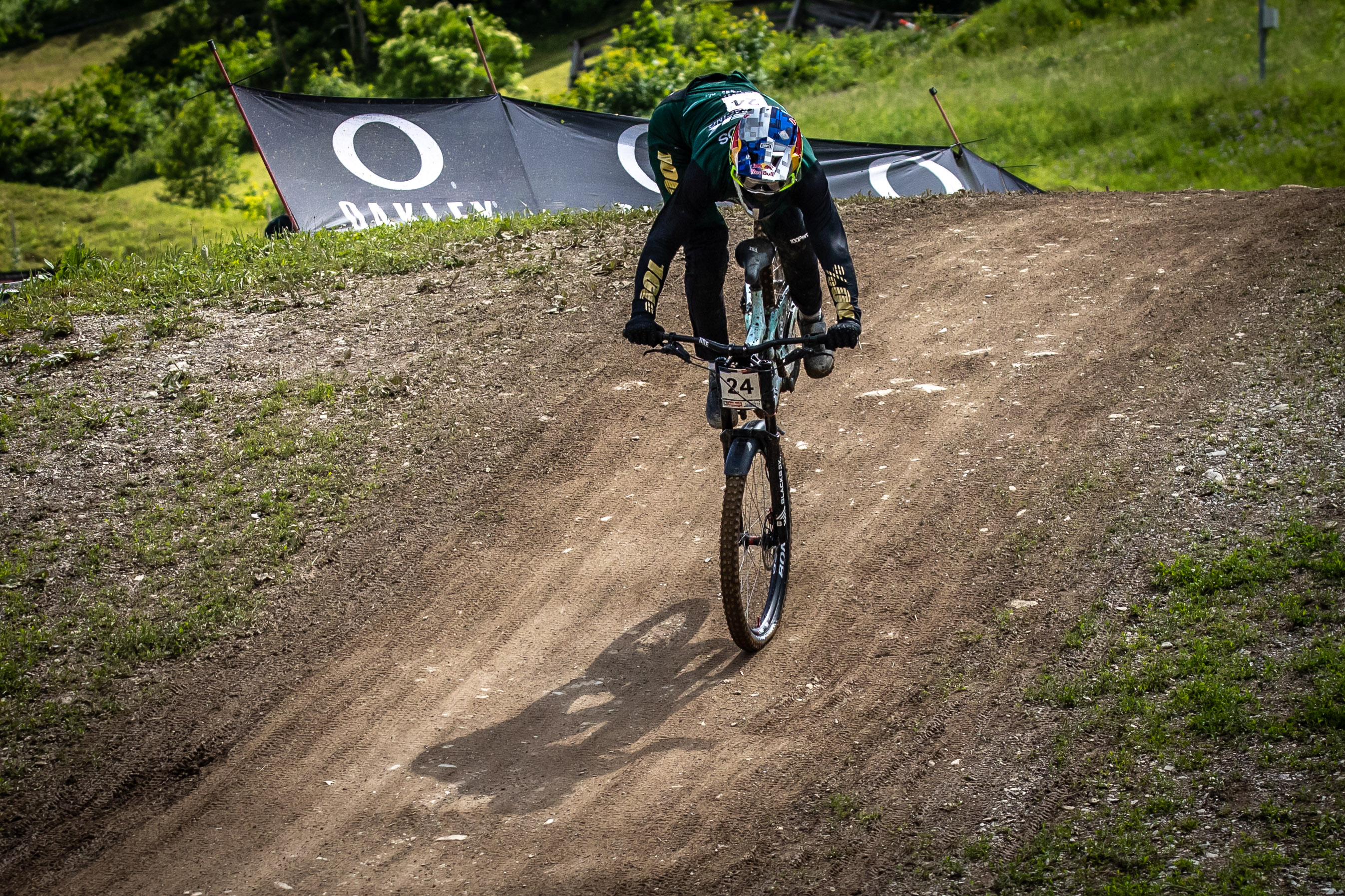 Kade Edwards letting it all hang out on the finish jump and still ...