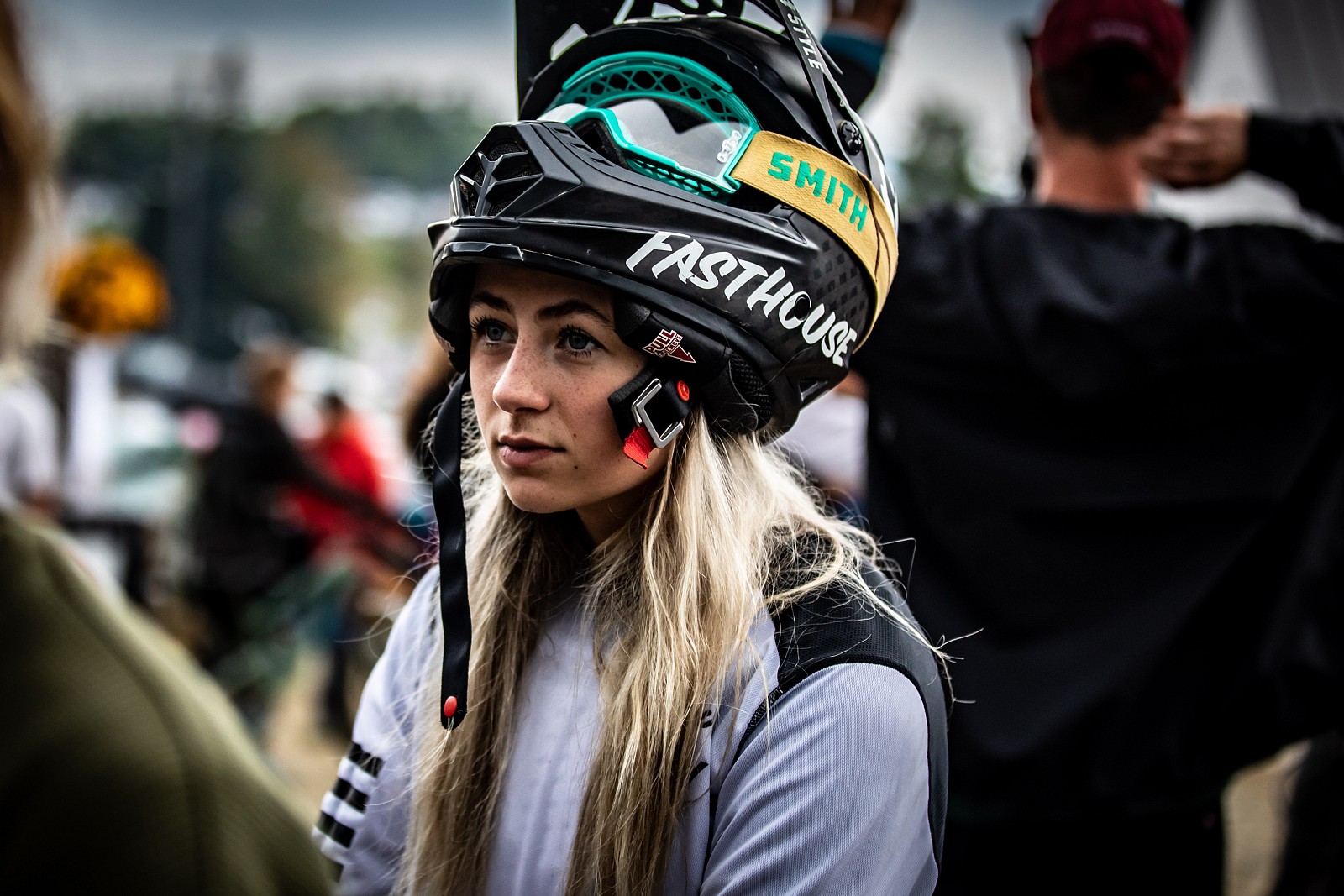 Aletha Ostgaard watching to see if her result landed her on the podium ...