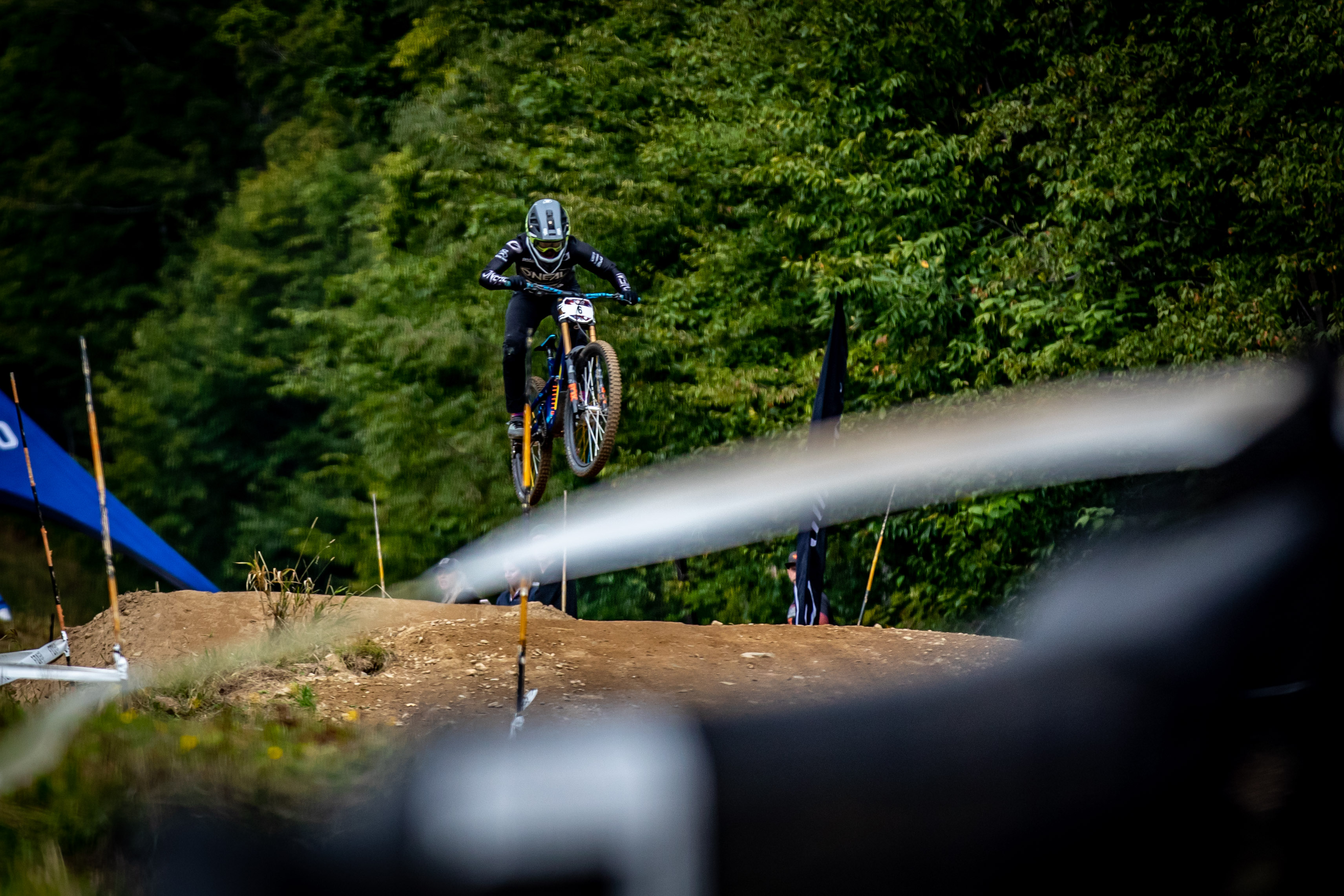 Mazie Hayden navigating the final section and rounding out the podium ...