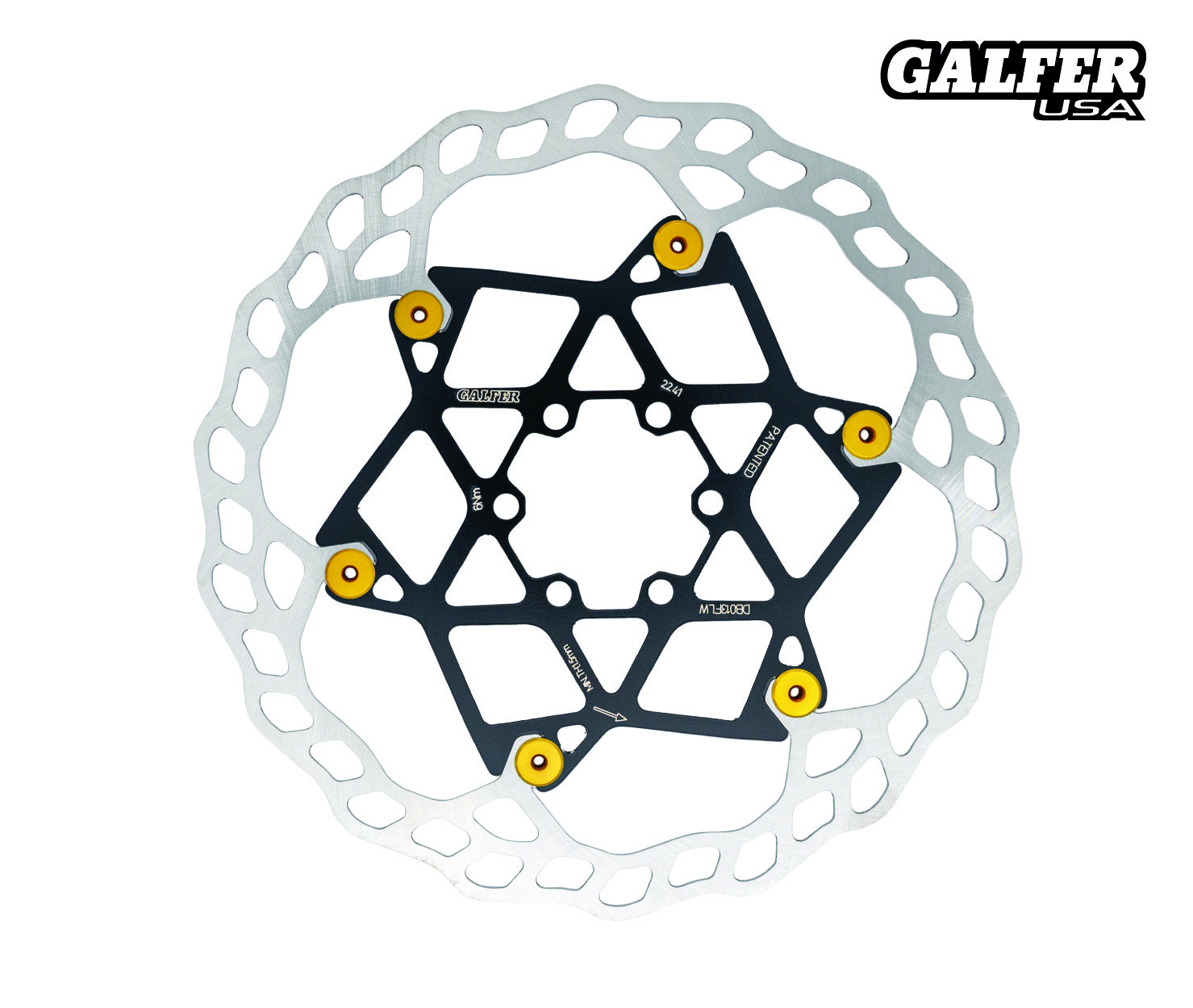 Galfer DB013FLWY - 180mm x 2.0mm FLOATING WAVE 6-Bolt (GOLD) Rotor ...