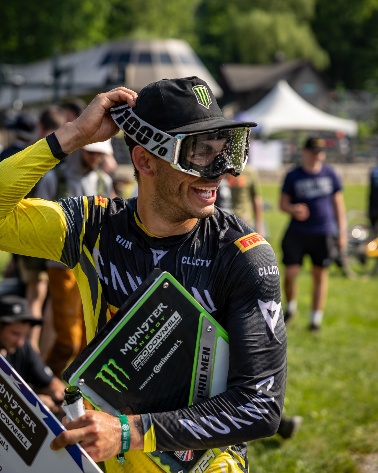 Dante Silva 2nd place, post-champagne - Photo Blast - Monster Pro Downhill, Mountain Creek ...